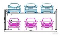 China Double Wide Automative Lift for 6 Cars/ 2 Levels Parking Lifts for 6 Cars/ Triple Wide Parking Lifts for sale