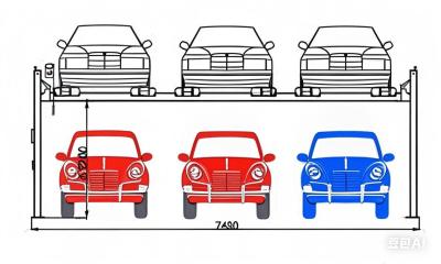 China Double Wide Automative Lift for 6 Cars/ 2 Levels Parking Lifts for 6 Cars/ Triple Wide Parking Lifts for sale