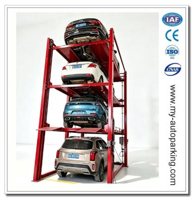 China Safe Four Post Quadruple Parking Stacker Anti Fall Lock 4 Cars Vertical Storage Lift for sale