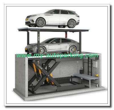 China Scissor Double Layer Parking Car Pit Platform Scissor Car Garage Lift for Basement for sale