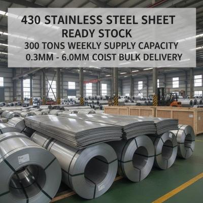 China 430 Stainless Steel Sheet with 300 Tons Weekly Supply Capacity, 0.3mm - 6.0mm Thickness, Cold Rolled for Fast Bulk Delivery for sale