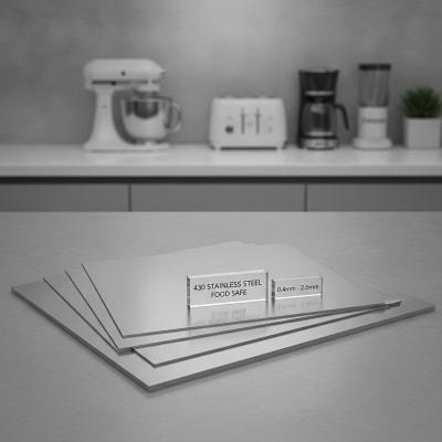 China Food Safe 430 Stainless Steel Sheet Cold Rolled 0.4mm - 2.0mm for Kitchen Appliances for sale