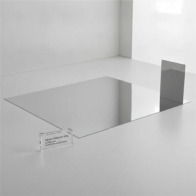 China 430 Bright Annealed Stainless Steel Sheet BA Finish 0.3-1.0mm 1000x2000mm for Home Appliance Panel for sale