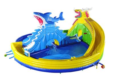 China Circular Giant Kids Inflatable Water Slide Inflatable Dragon And Shark Slide for sale