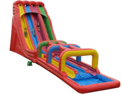 China Inflatable Obstacle Course Jumping Castle Water Slide , Kids Bouncy Castle With Slide for sale