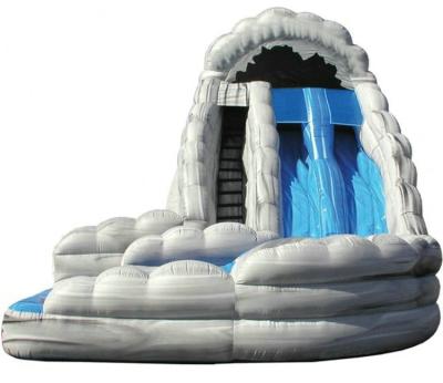 China Dual Lane Curved Kids Inflatable Water Slide With Landing Enviroment - Friendly for sale