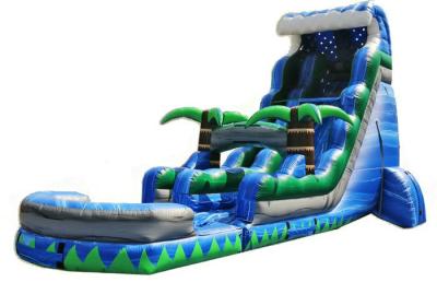 China Blue Inflatable Swimming Pool With Slide , Kids Blow Up Water Slide Double Stitching for sale