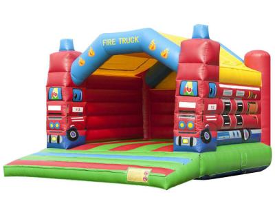 China Fire Truck Inflatable Blow Up Jump House , Indoor Inflatable Bouncer 6.5 * 5.2 * 4.5m for sale
