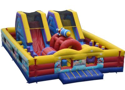 China Small Rocket Inflatable Fun Obstacle Course , Entertainment Obstacle Course Jumpers for sale