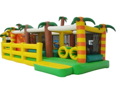 China Coconut Tree Inflatable Bouncy Obstacle Course , Outdoor Playground Blow Up Bounce House Race for sale