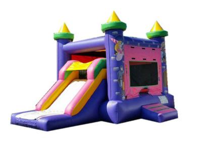 China Purple Backyard Fun Inflatable Bouncer Combo Castle With Slide Digital Printing for sale