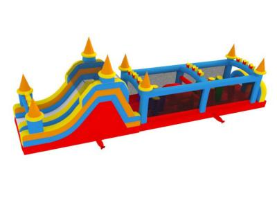 China Funny Colorful Inflatable Sports Games Obstacle Course 0.55mm Plato PVC Tarpaulins for sale