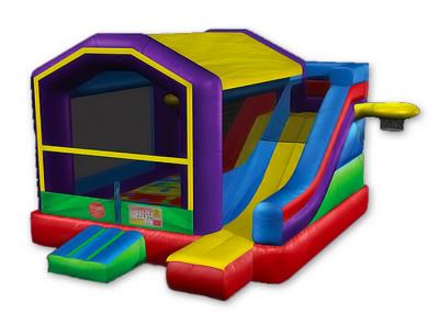 China Royal Inflatable Basketball Bounce House , Sports Games Castle Bounce House With Slide for sale