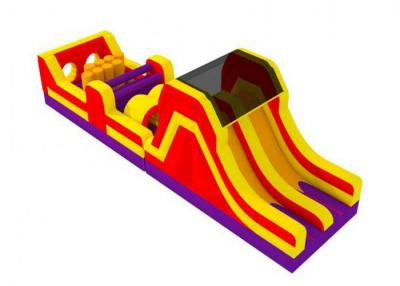 China Colorful Outdoor Inflatable Obstacle Course With Slide And Climb 0.55mm PVC Tarpaulins for sale