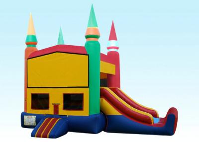 China 22Ft Rainbow Module Castle Inflatable Bouncer Combo With Digital Printing for sale