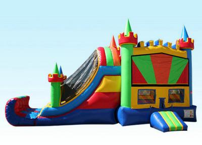China 27Ft Colorful Inflatable Bouncer Combo Cold-resistant & Fire-retardant for sale
