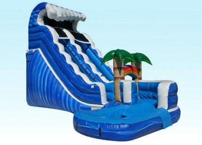 China PVC Kids Inflatable Water Slide , Blue Jungle Monster Inflatable Wave Pool Slide for sale