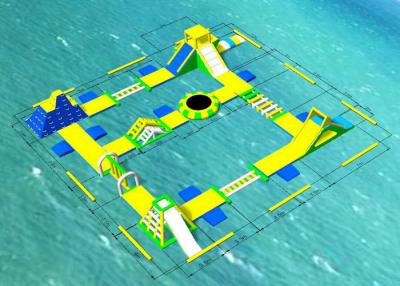 China Inflatable Backyard Water Park / Inflatable Aqua Park Size 25 * 25m for sale