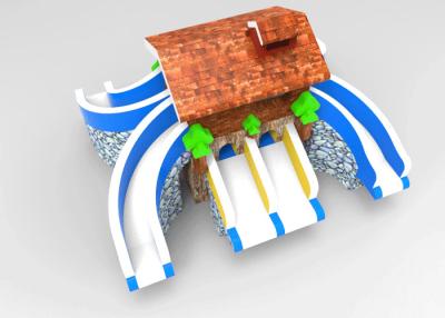 China Double 0.9 mm PVC Large Inflatable Slide / House Theme Kids Blow Up Water Slide for sale