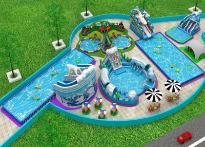 China Large Inflatable Water Park For Adults With Balance Beam And Bouncers for sale