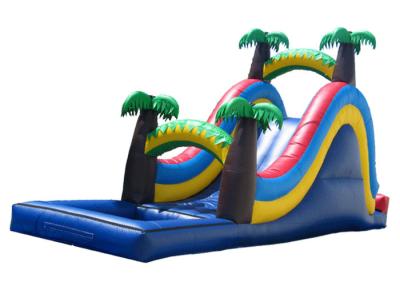 China Blue  Inflatable Large Water Slide For Kids Coconut Tree Type for sale