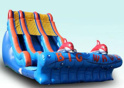 China Backyard Large Wave Inflatable Slide For Kids Customized Size And Color for sale