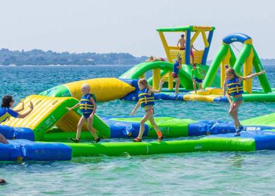 China 0.9 mm PVC Tarpaulin Inflatable Water Trampoline Balance Beam / Base for sale