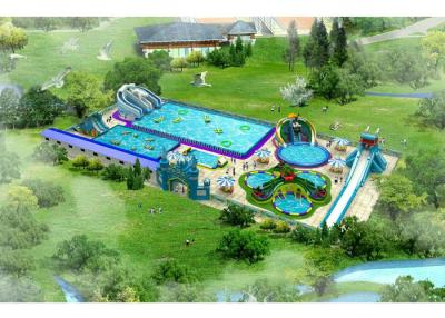 China 0.9mm Strong PVC Tarpaulin Inflatable Water Park For Adults / Children for sale