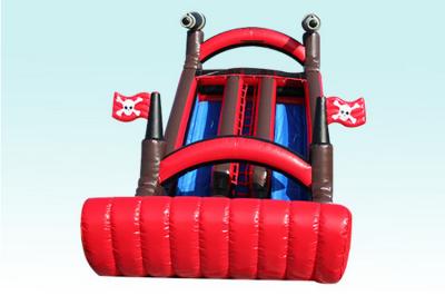 China Red and Black Corsair Large Inflatable Slide With Cannon EN14960 BV CCC for sale