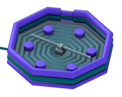 China 0.55mm Blue Inflatable Wipeout Bounce House For Friend Match 5 Years Warranty for sale