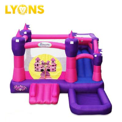 China Jump And Slide Pink Bounce House PVC Plato Tarpaulin Scratch - Proof  4*4*4m for sale