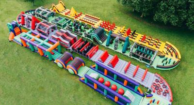 China Colorful Kids And Adult Inflatable Obstacle Course / Blow Up Jumping Castle for sale
