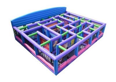 China Durable 0.55mm PVC Inflatable Sports Games Funny Maze With Blower For 10 - 12 People for sale