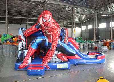 China Spider Man Inflatable Bounce House With Slide / Kids Playground Marvel Comic Bouncy Jumping Castles for sale