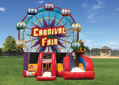 China Carnival Ferris Wheel Inflatable Bouncer Combo / Blow Up Backyard Bounce House for sale