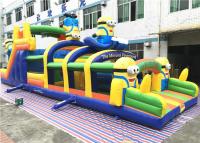 China Cute  Blow Up Obstacle Course Yellow  Playground With Giant Slide for sale
