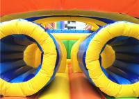 China Cute  Blow Up Obstacle Course Yellow  Playground With Giant Slide for sale