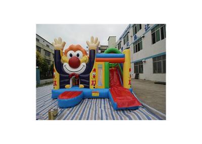 China PVC Tarpaulins Waving Smiling Clown Inflatable Bouncer Combo With Customized Logo for sale