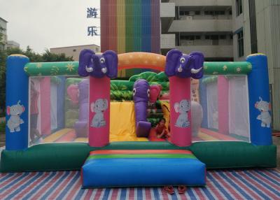 China Commercial 0.55MM PVC Elephant Theme Kids Inflatable Jumper With Digital Printing for sale