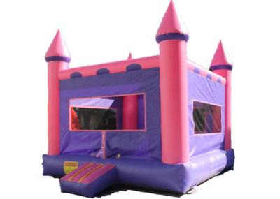 China Purple And Pink Inflatable Bounce House / Blow Up Trampoline With Basketball Frame for sale