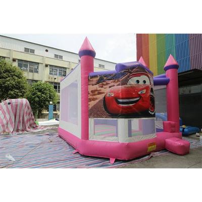 China Pink Cars Inflatable Jumping Bounce House With Printing For Toddler for sale