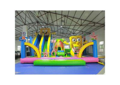 China Spongebob And Patrick Star Bounce House With Slide / Inflatable Jumping Castle for sale