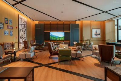 China Modern Custom Hotel Lobby Furniture Warm Tone Reception Area Furniture Custom Size for sale