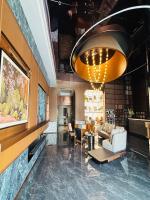 China Art Deco Luxury Hotel Lobby Furniture Green Marble / Bronze Custom Lobby Furniture for sale
