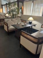China Luxury Hotel Restaurant Furniture Rattan Marble Dining Table Set Custom Finishes for sale