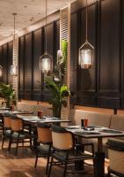China Luxury Hotel Restaurant Furniture Rattan Marble Dining Table Set Custom Finishes for sale