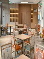 China Colorful Dining Sets Modern Printed Solid Wood Dinning Room Set Custom for sale