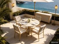 China Modern Outdoor Dining Set Resort Farmhouse Table And Chairs for sale