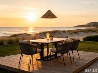China Modern Outdoor Dining Set Resort Farmhouse Table And Chairs for sale
