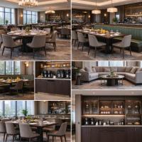 China Complete Hotel Restaurant Furniture Flexible Dining Table And 4 Chairs Custom Materials for sale